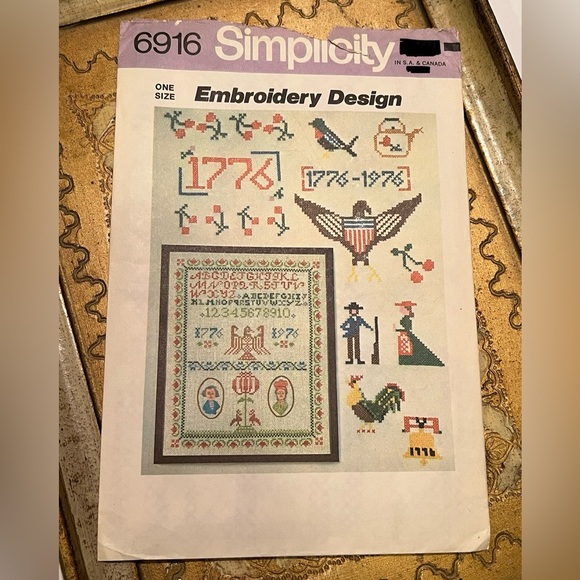 Simplicity | Office | Vintage Simplicity Patriotic Embroidery Design ...